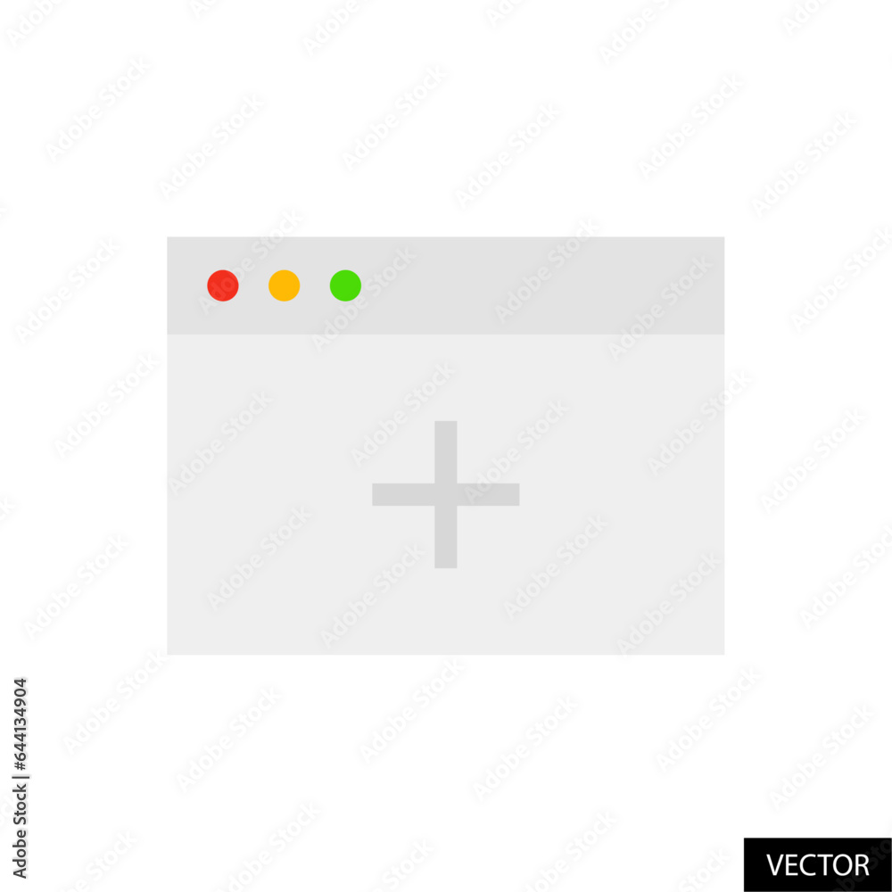 Add new tab vector icon in flat style design for website, app, UI ...