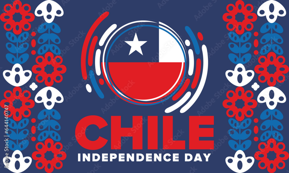 Chile Independence Day. Happy national holiday Fiestas Patrias. Freedom ...
