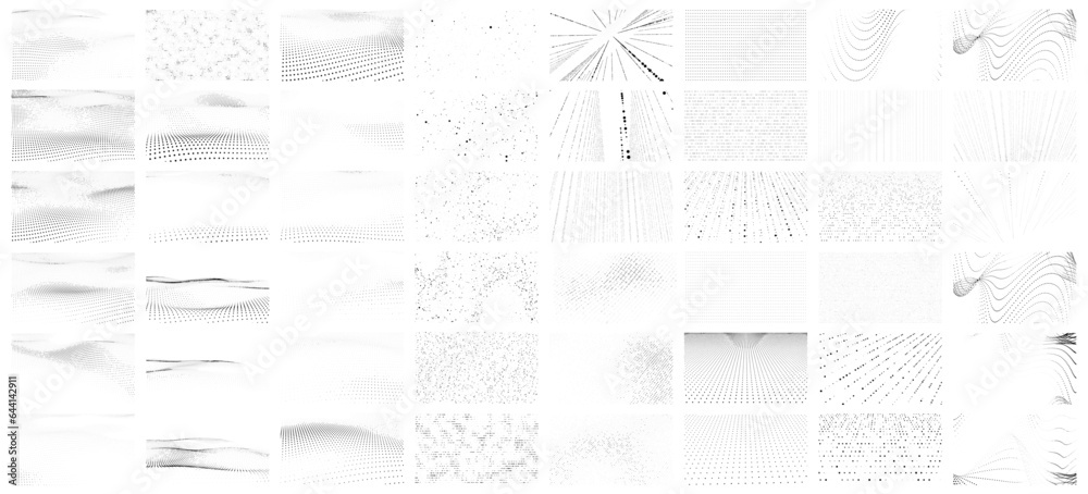 Big set of distress overlay texture. Halftone collection with different ...