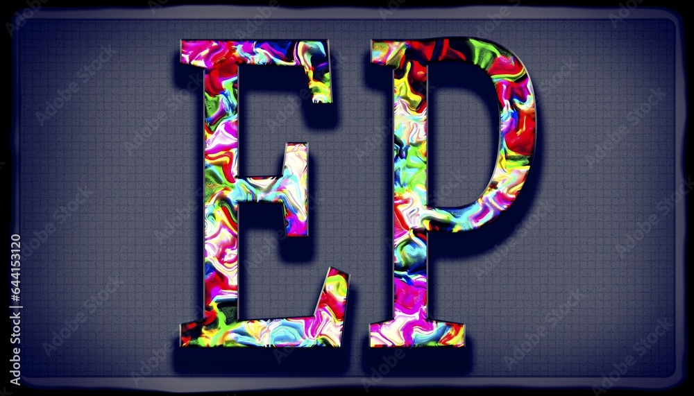 Double letter signature EP in an unique design named Painter rough ...