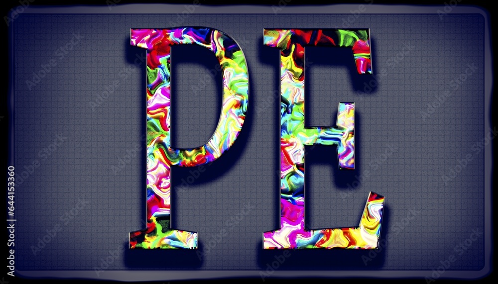 Double letter signature PE in an unique design named Painter rough ...