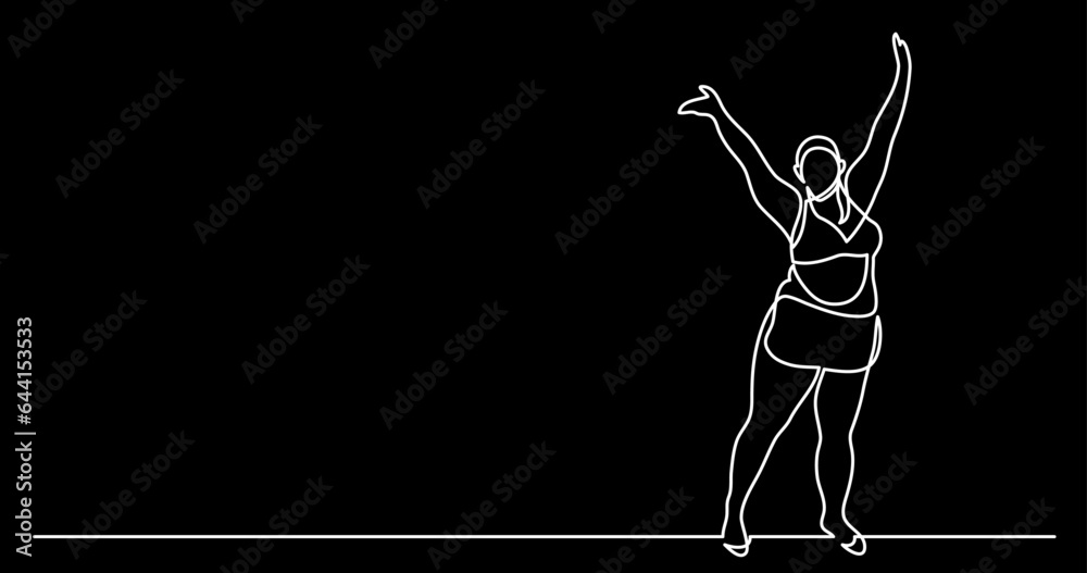 continuous line drawing vector illustration with FULLY EDITABLE STROKE ...