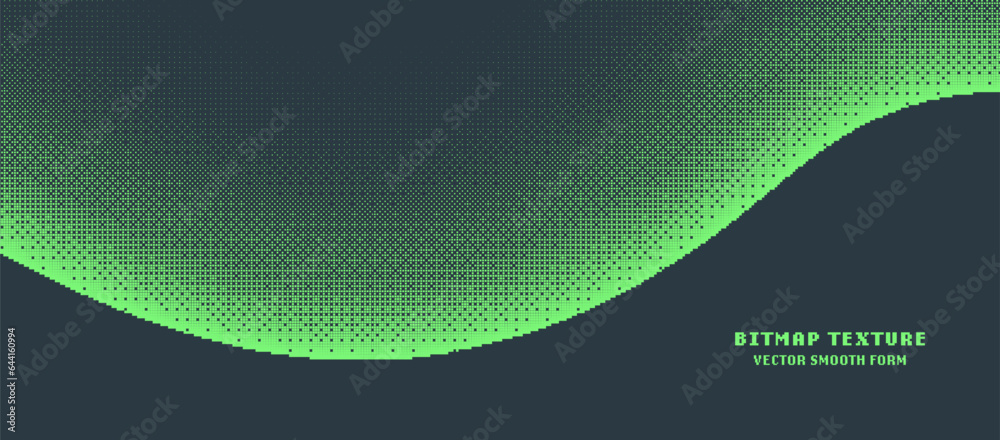 8 Bit Pixel Art Style Bitmap Texture Smooth Wavy Form Vector Dither Noise Wide Abstraction. 8bit ...