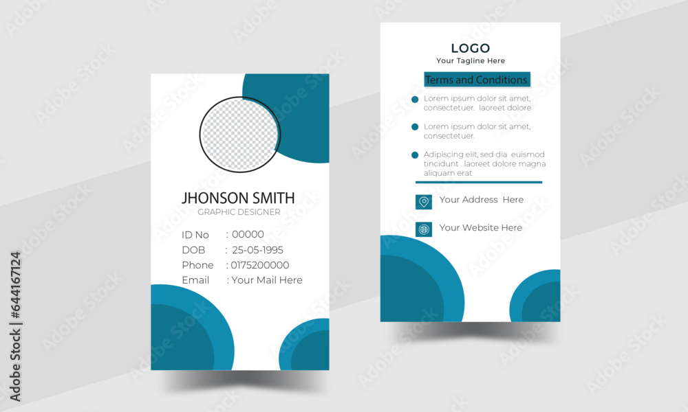 Simple vector office ID card design template | Id card for your company ...