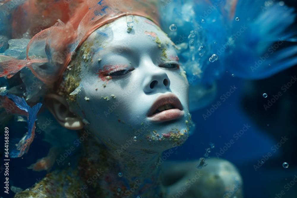 Picture portrait image of cartoon personage non existent jellyfish ...