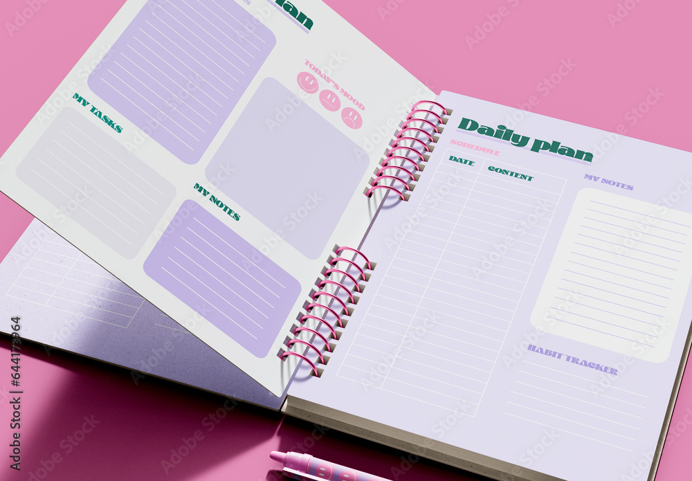 Daily Planner Design Layout Stock Template | Adobe Stock