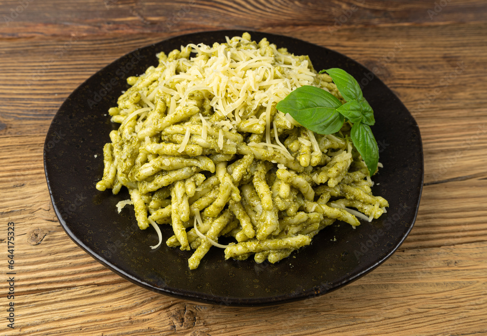 Trofie Al Pesto, Italian Pasta with Pesto Sauce, Traditional Genovese ...