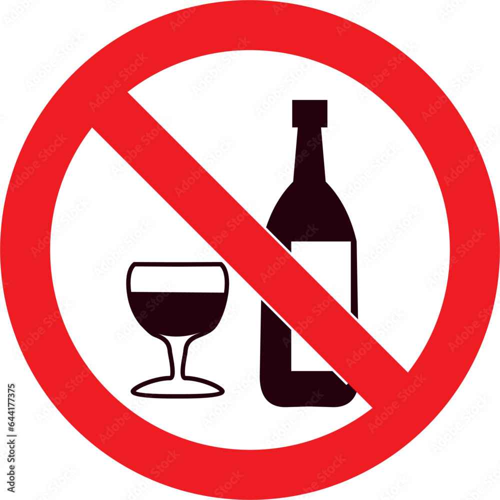 prohibido, no ingrese bajo efecto del alcohol, no bebidas alcoholicas ...