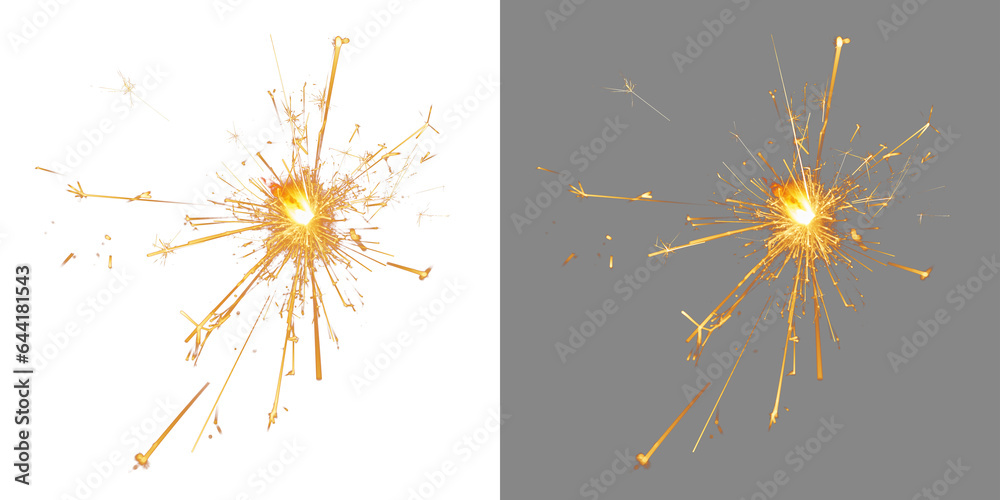Sparkler light png. Burning sparkler fire with sparks flying around ...
