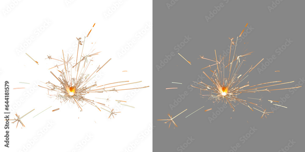 Sparkler light png. Burning sparkler fire with sparks flying around ...