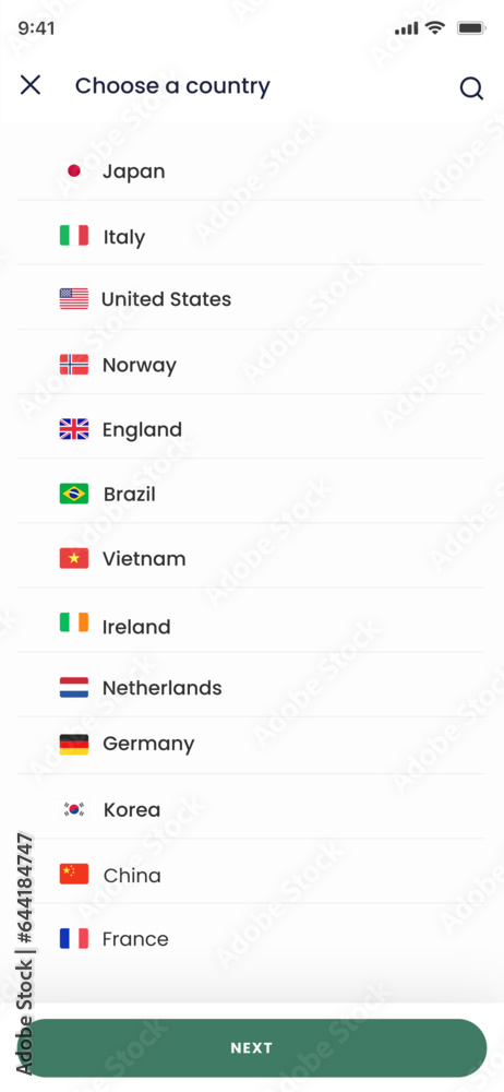 Choose Country, State, Nation, Province, Language and Region Screens ...