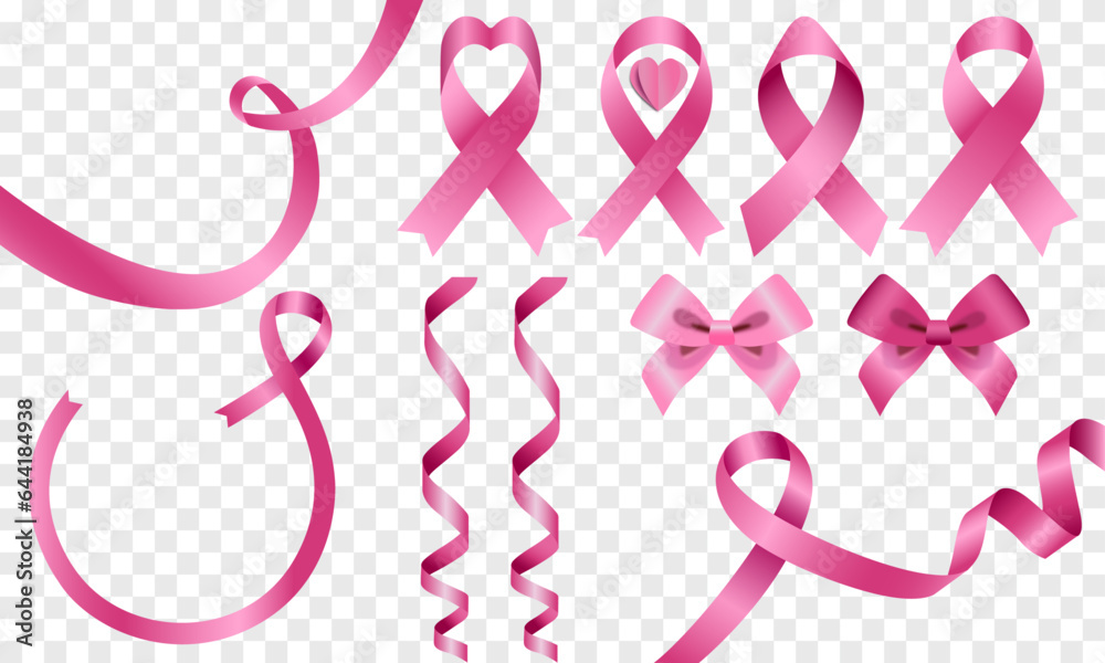 Poster Listones y moños rosas de diferentes formas del Día ...