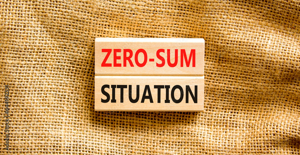 Zero-sum situation symbol. Concept words Zero-sum situation on ...