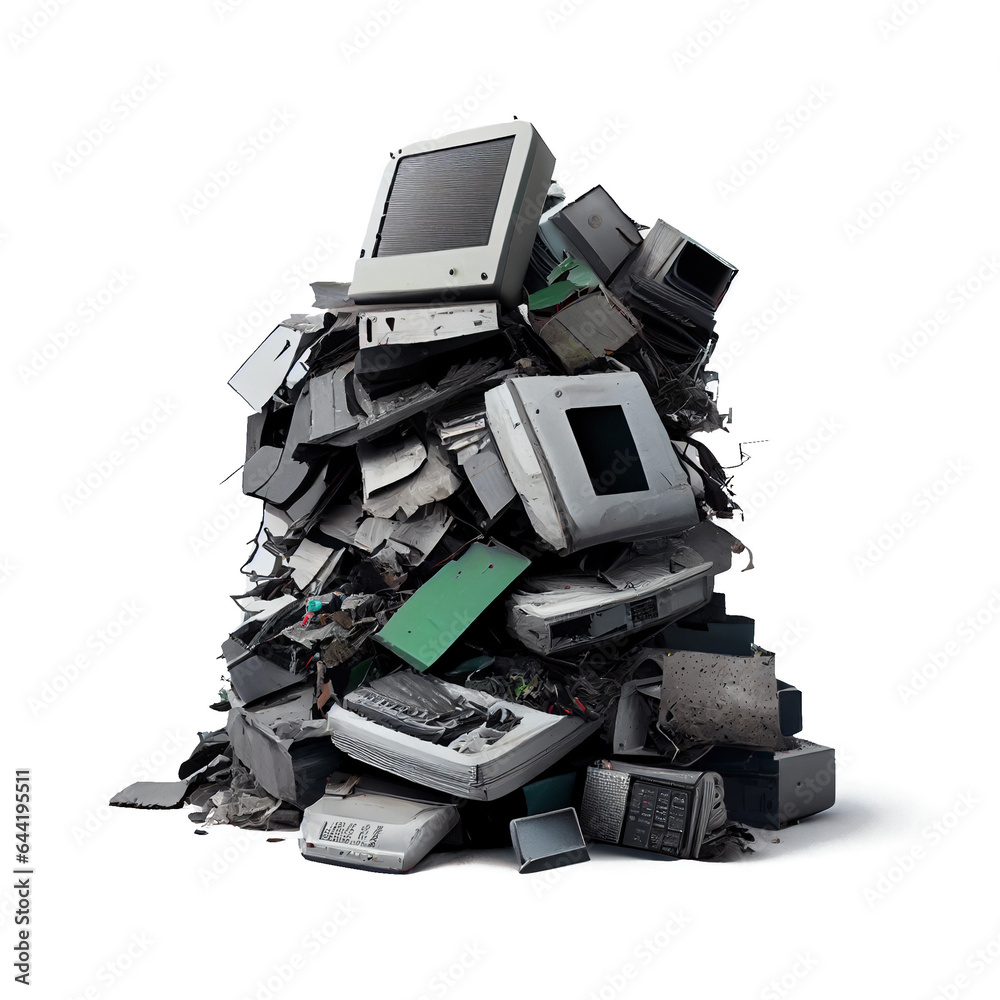 Pile of electronic waste for recycling on transparent background Stock ...