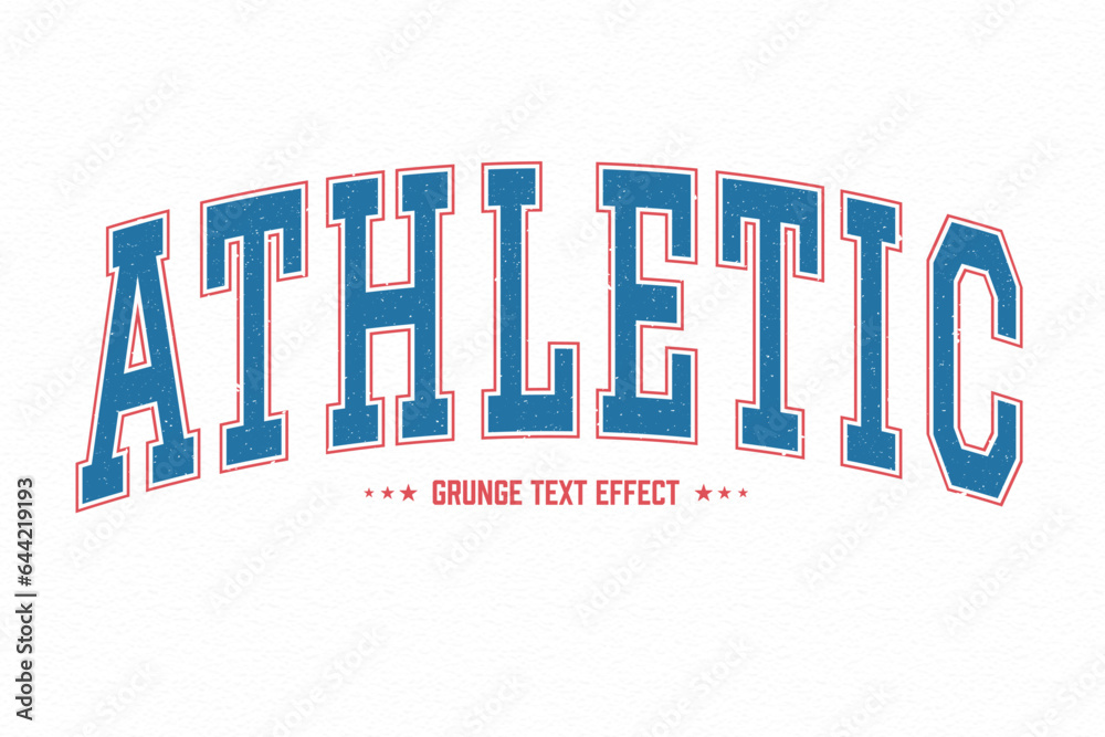 Athletic Text, Editable Grunge Varsity Old School Text Style Effect ...