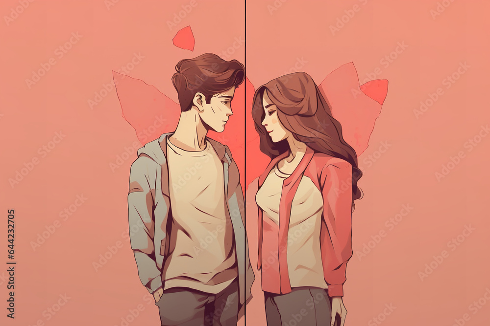 cartoons explaining why you should be together, in the style of ...