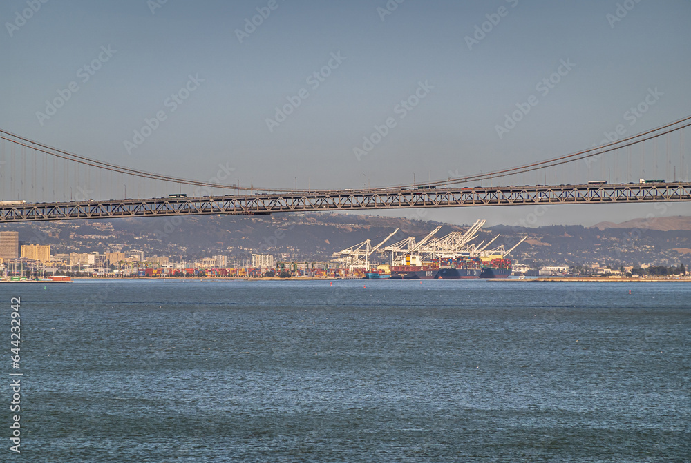 San Francisco, CA, USA - July 13, 2023: Oakland container terminal seen ...