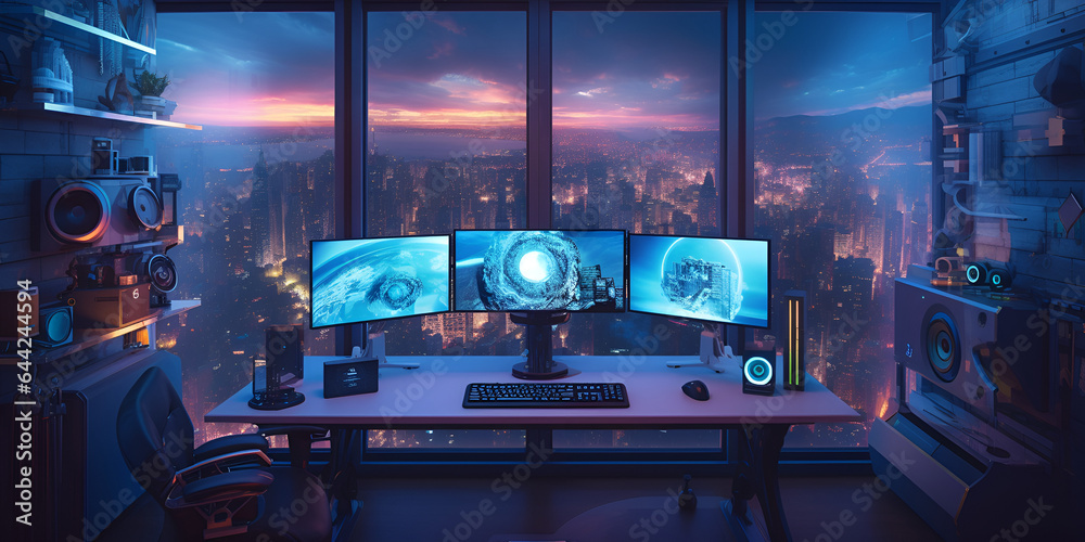 Modern Computer Lab Where AI Meets Education Bright computer lab with ...