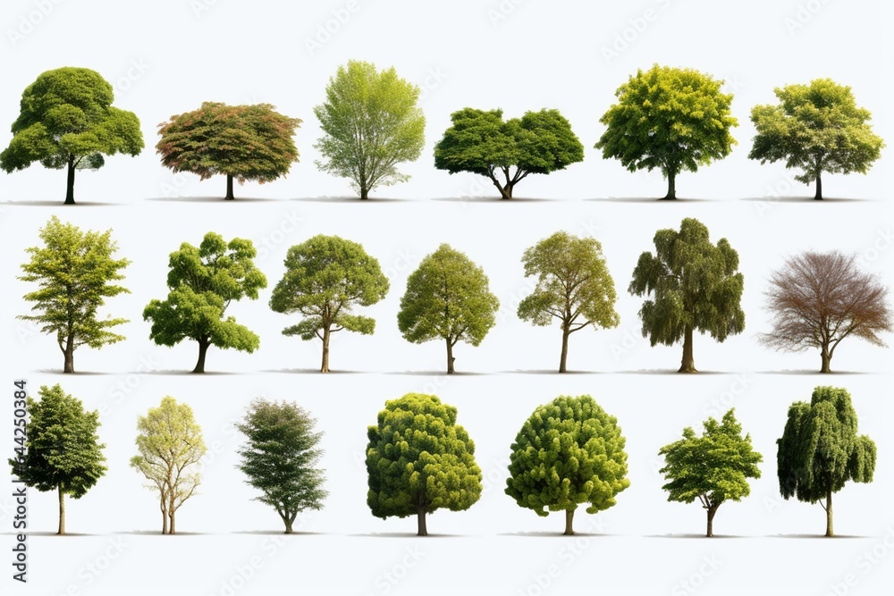 Assorted trees with transparent backgrounds; ideal for architectural ...