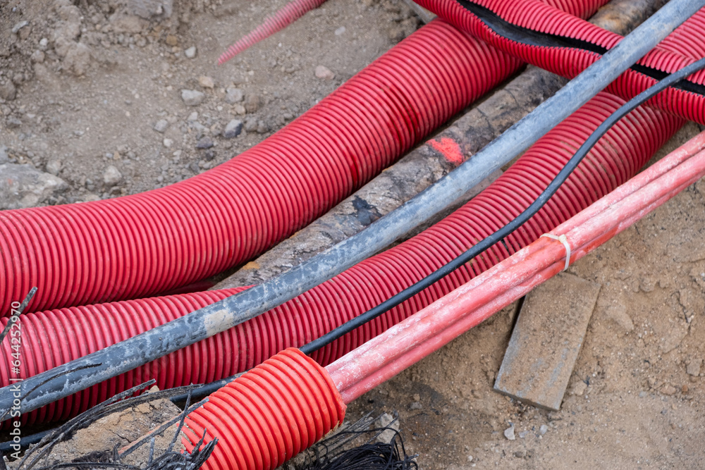 underground electric cable infrastructure communication installation ...