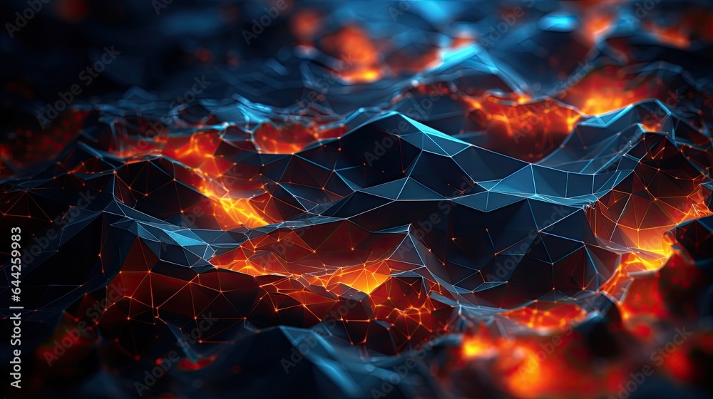 Futuristic background with a complex network of glowing lines and ...