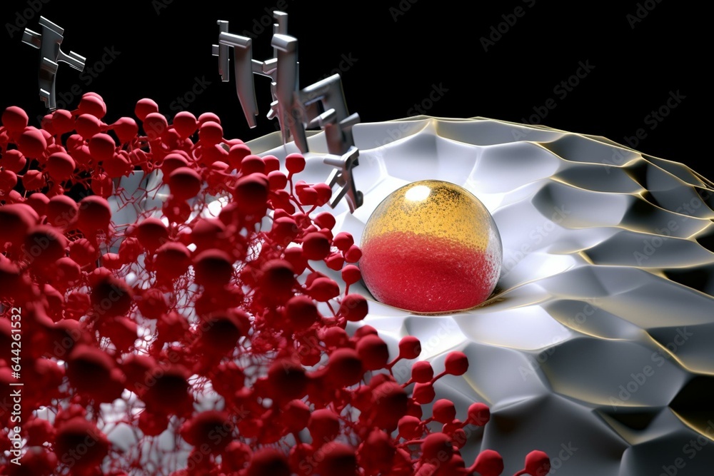3D model of an lipid nanoparticle with embedded nanodrug. Generative AI ...