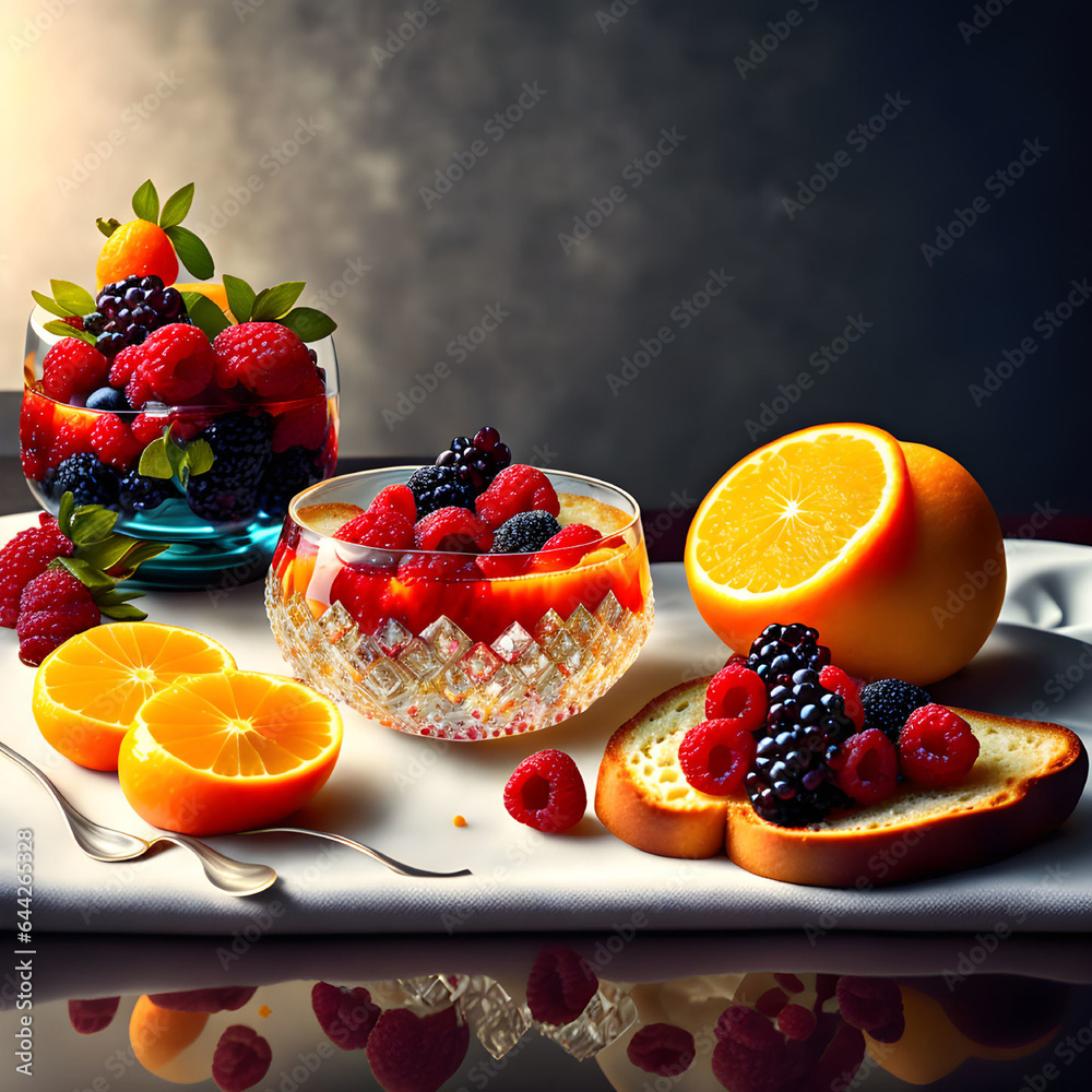 Berries Jam Ai Generative Ai Breakfast Breakfast Illustrations Ai