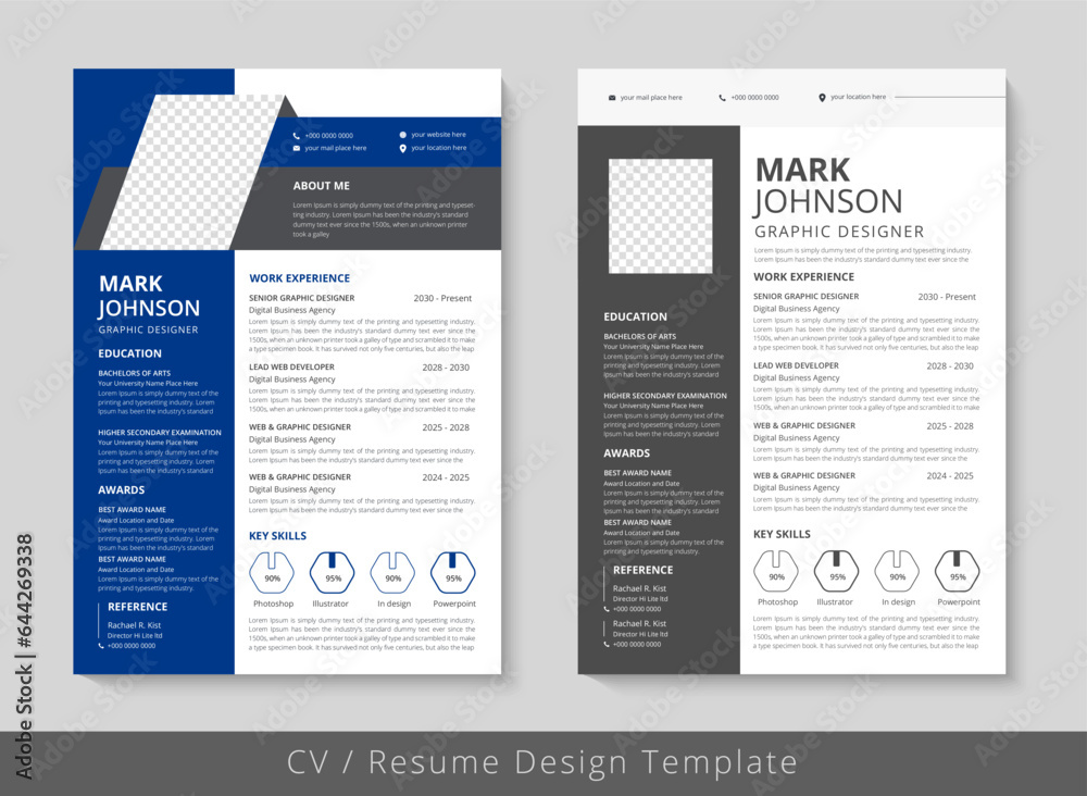 Resume and CV template design for business curriculum vitae red Layout ...