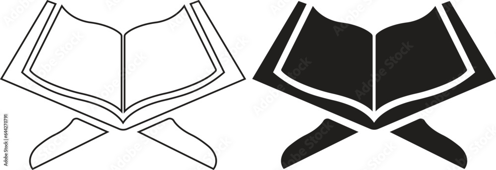 upon Quran icon set isolated on white background. Quran symbol for logo ...