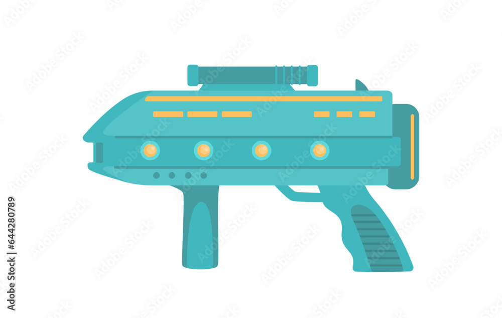 Laser tag gun concept. Pistol for fun and entertainment. Aiming and ...
