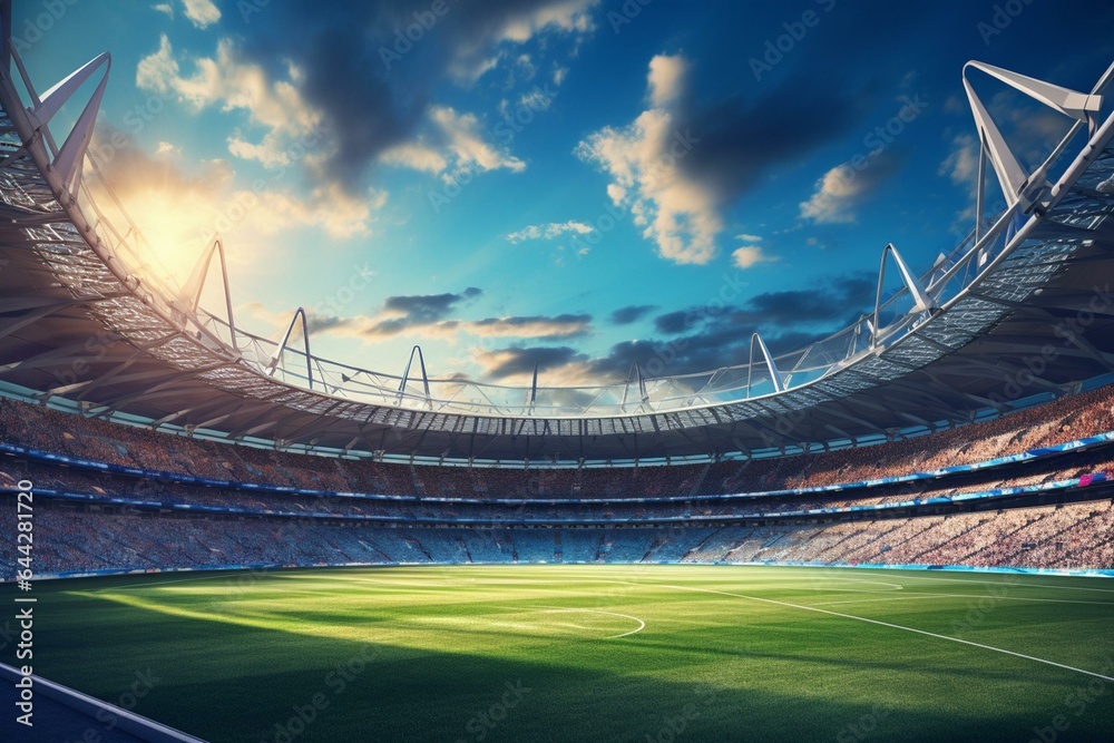 Australian football stadium with a ball. Generative AI Stock ...