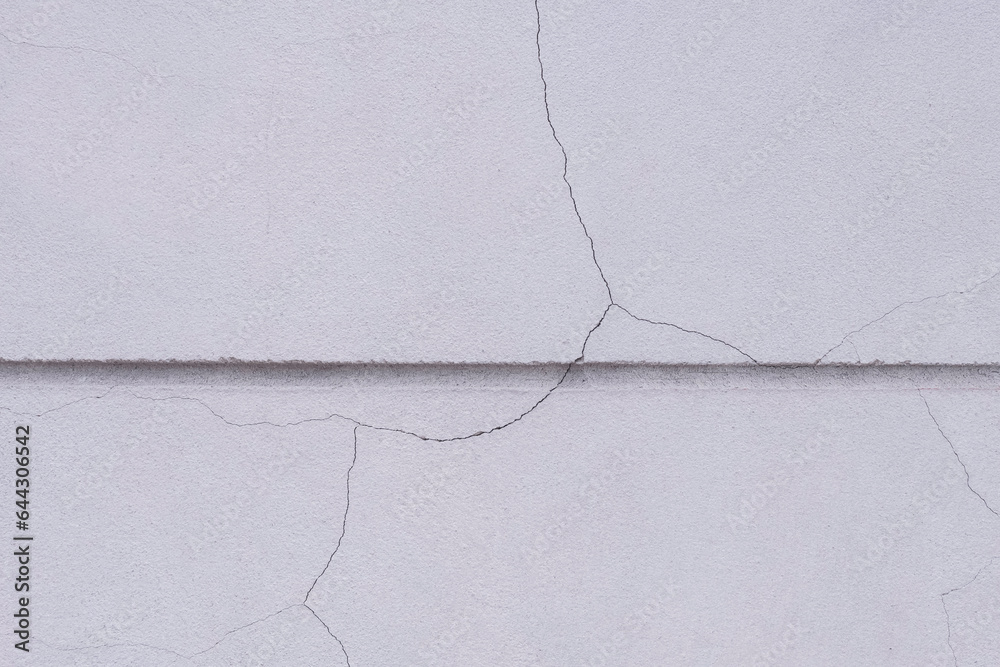 Crack line texture on surface of concrete fence wall background outside ...