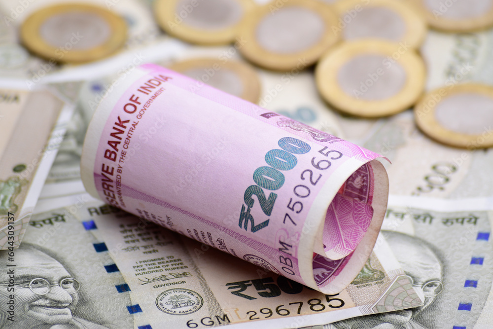 2000 note ban demonetization concept, indian rupees note Stock Photo ...