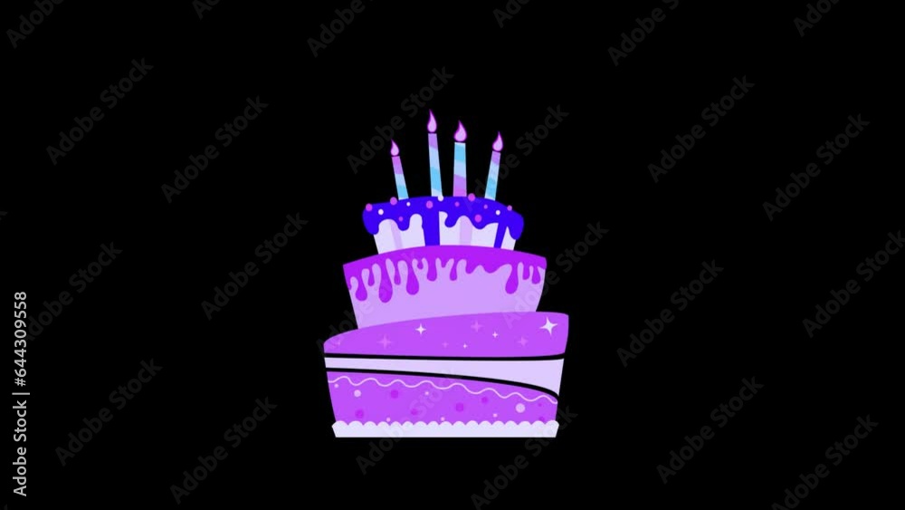 Birthday cake animation. cake animation. green screen background. happy ...