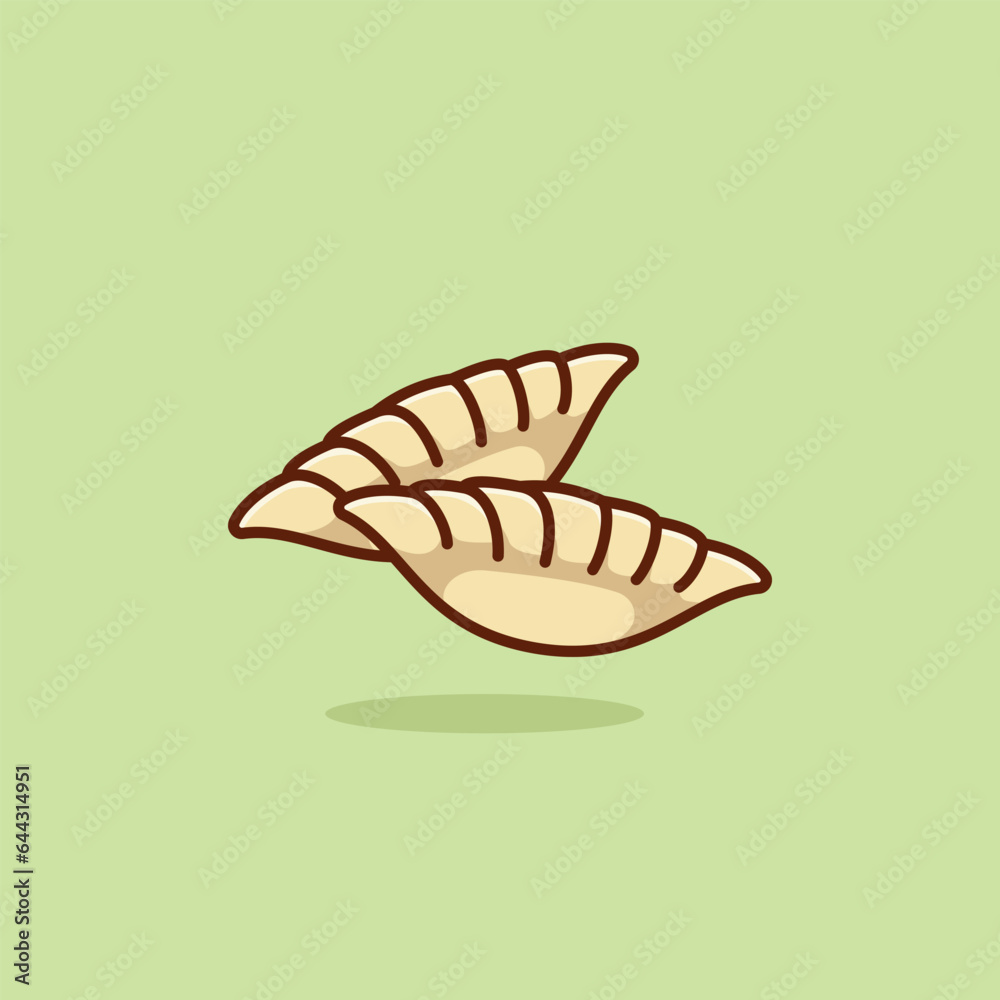 Gyoza food floating simple cartoon vector illustration food concept ...