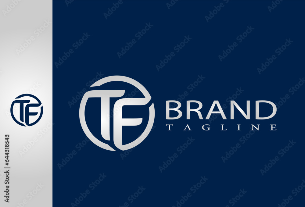 t and f letters in circle modern luxury logo design Stock Vector ...