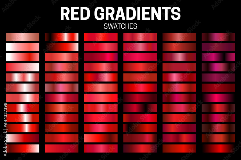 Red Color Gradient Collection of Swatches. Stock Vector | Adobe Stock
