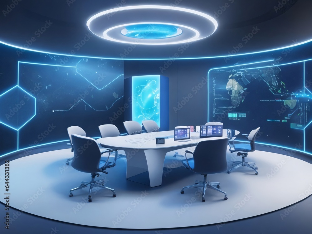 Futuristic Virtual Meeting Room Digital Backgrounds, generative AI ...
