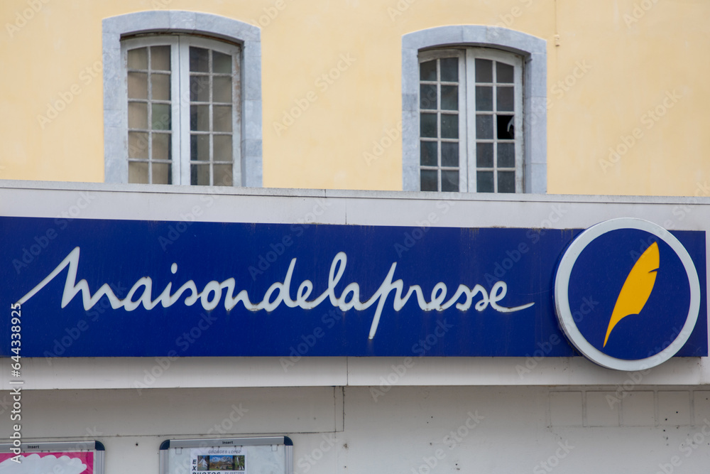 maison de la presse logo sign facade and text brand french house press ...