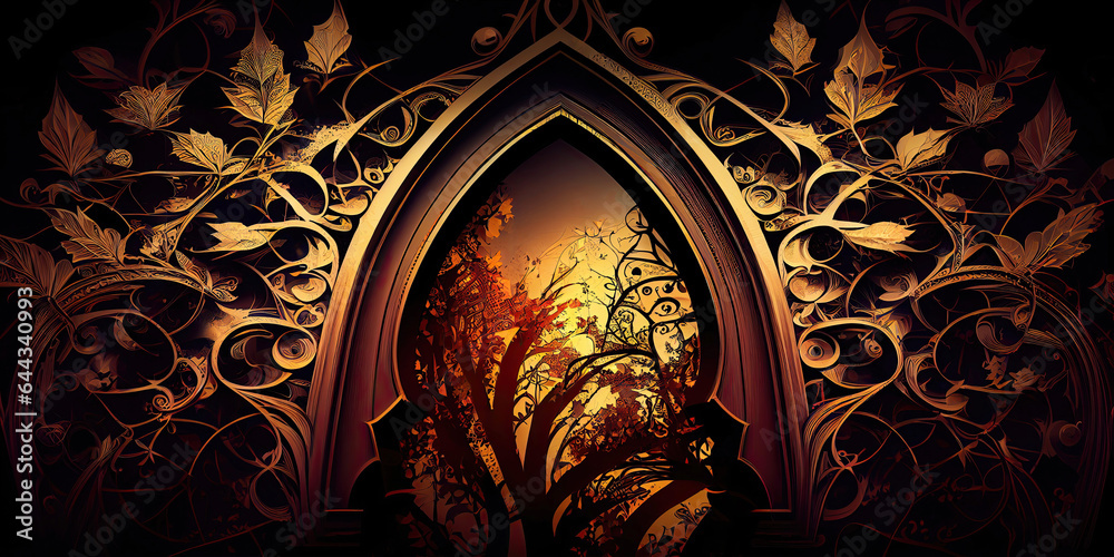 Gothic abstract background with autumn colors Stock Illustration ...