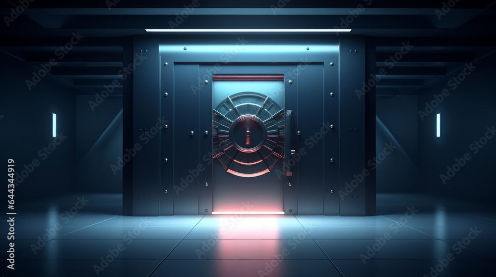 Minimalistic 2D Illustration of a Bank Vault Entrance: A minimalistic ...