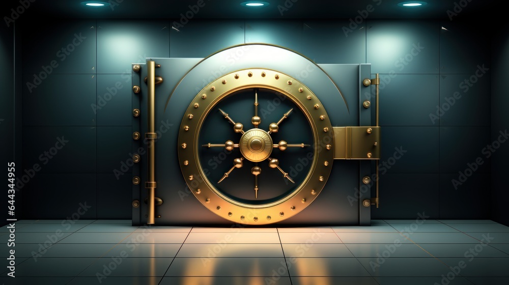 Minimalistic 2D Illustration of a Bank Vault Entrance: A minimalistic ...