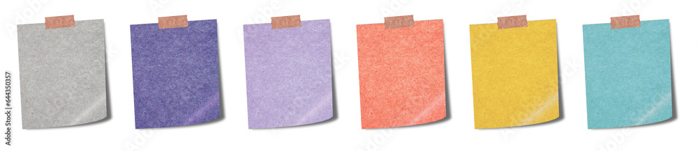 Old post-it note memo paper set. Multicolor sticky notes sheet ...