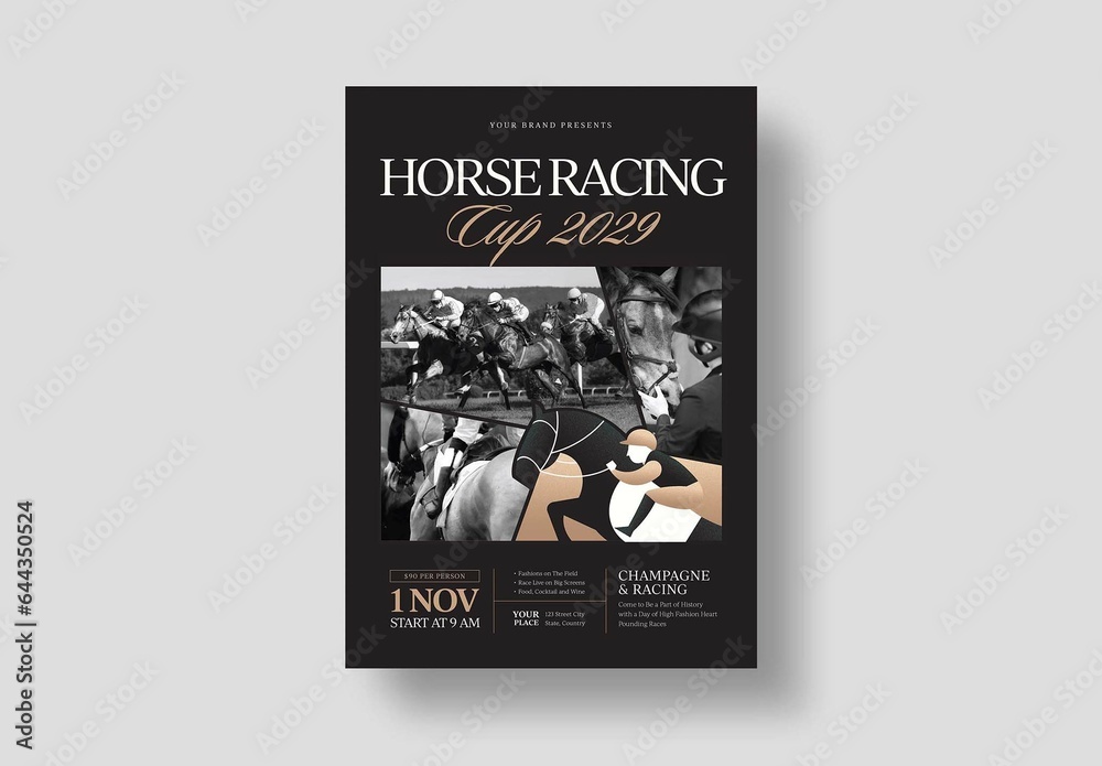 Horse Racing Flyer Template Stock Template | Adobe Stock