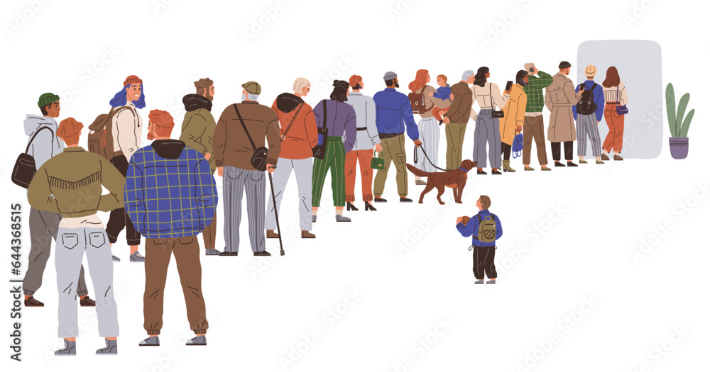 Big queue. Many multitude people. Vector illustration. The crowd was ... Big queue. Many multitude people. Vector illustration. The crowd was ...