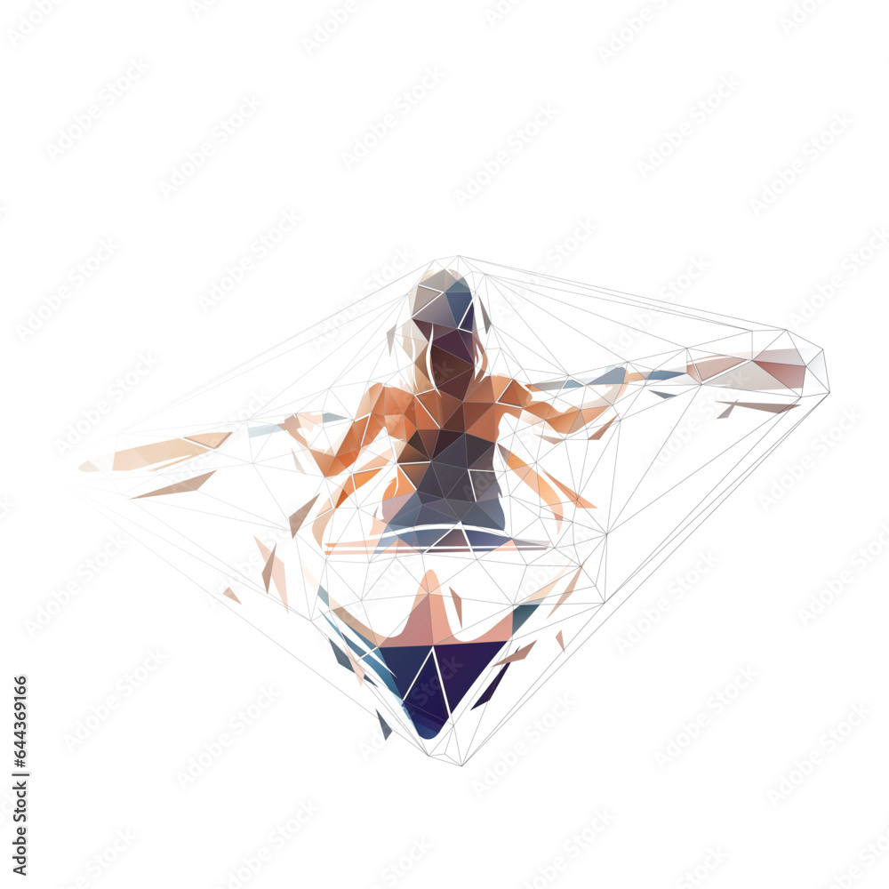 Woman rowing a boat, isolated vector silhouette, ink drawing. Watter ...