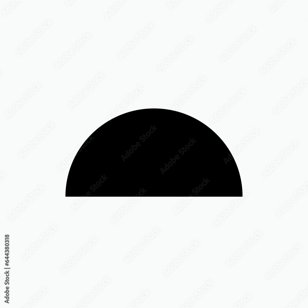 Half Icon. Semicircles, Portion. Chart, Piece, Pie, Fraction Symbol ...