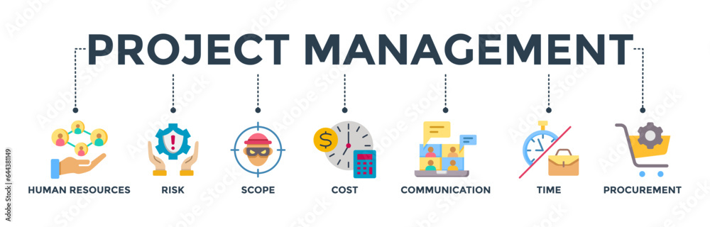 Project management banner web icon vector illustration concept with ...
