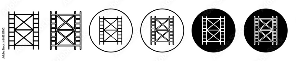 Scaffolding icon set. architecture building construction tower vector ...
