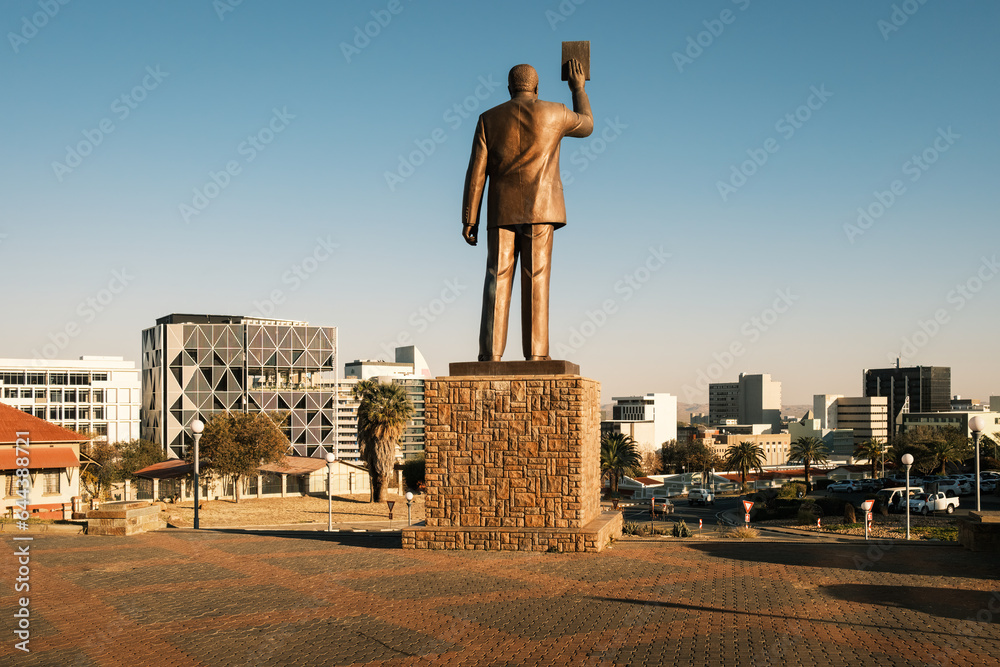 The statue of Mr. Sam Nujoma founding president and father of the ...